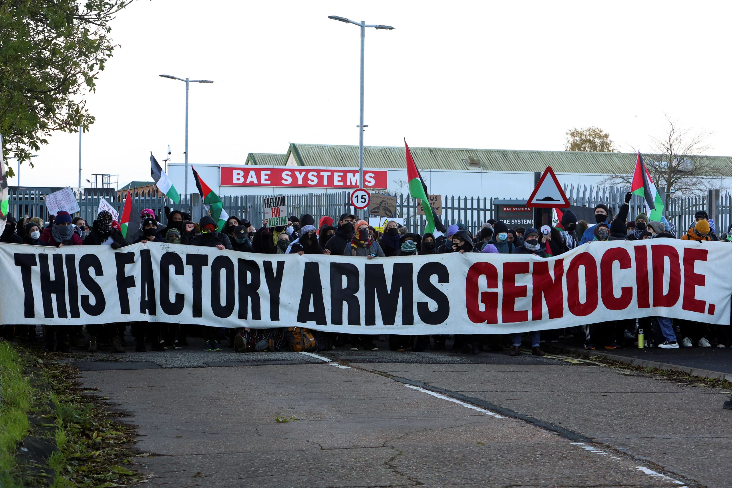 Pro-Palestinian protesters block entrance to UK’s biggest military ...